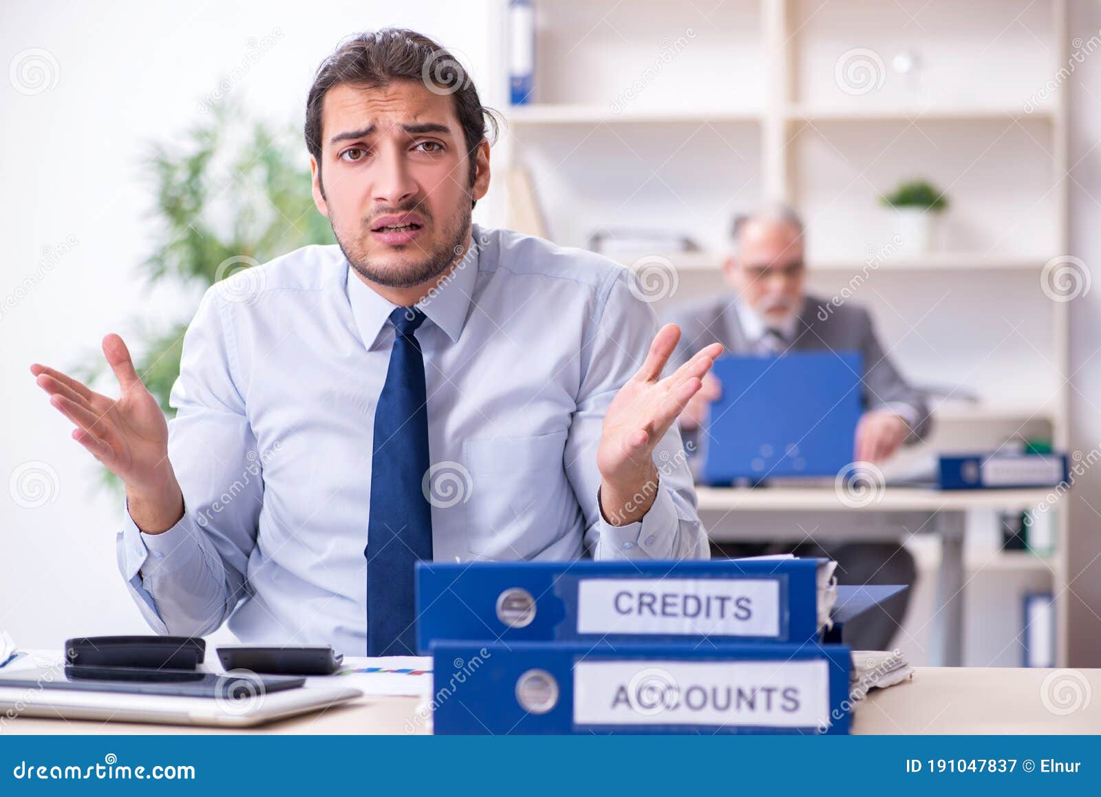 Two Accountants Working in the Office Stock Image - Image of papers ...