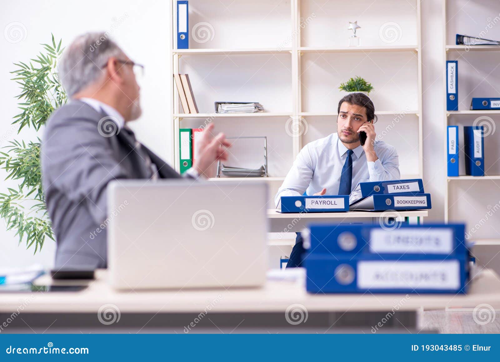 Two Accountants Working in the Office Stock Image - Image of exhausted ...