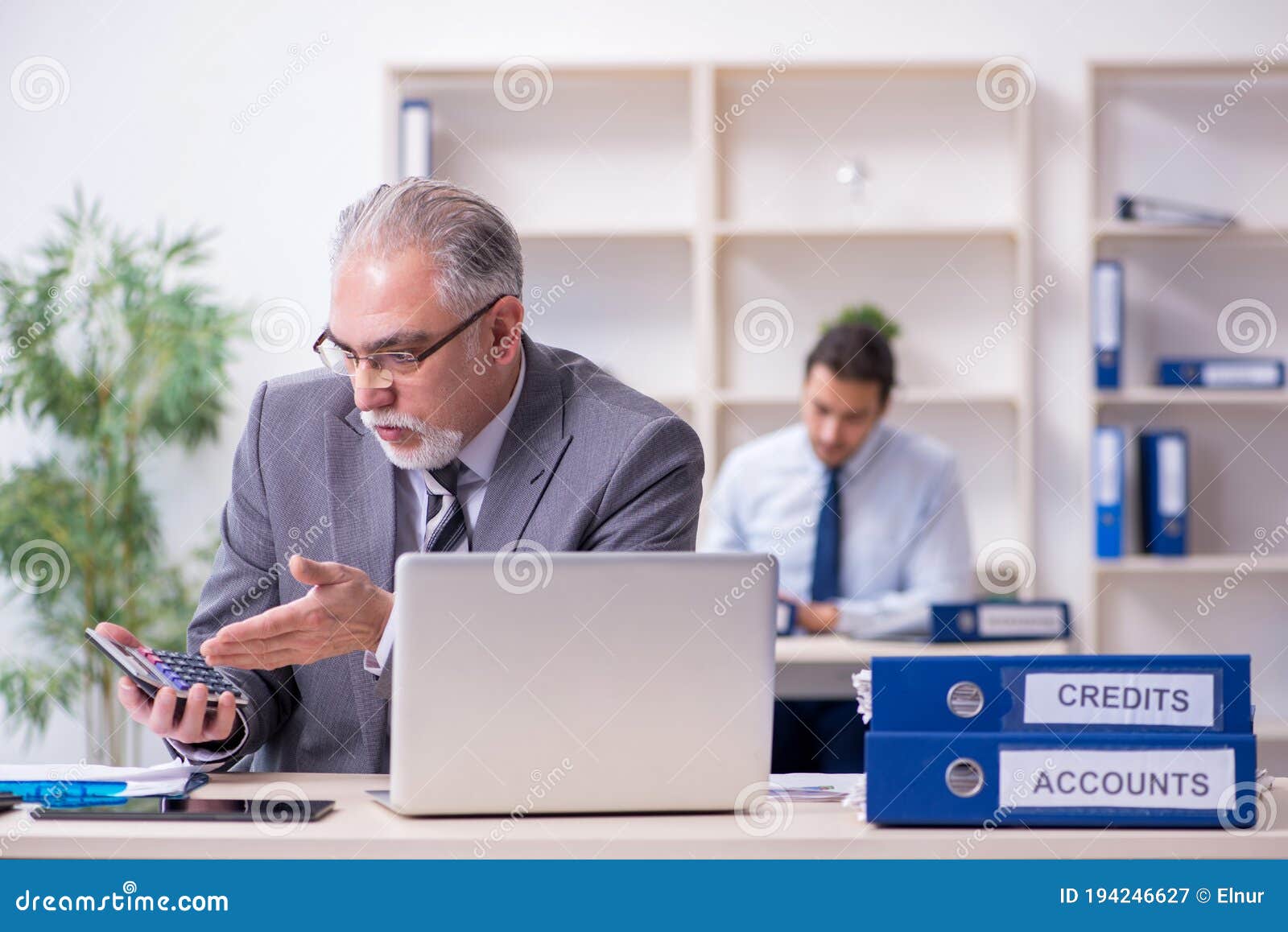 Two Accountants Working in the Office Stock Image - Image of employer ...