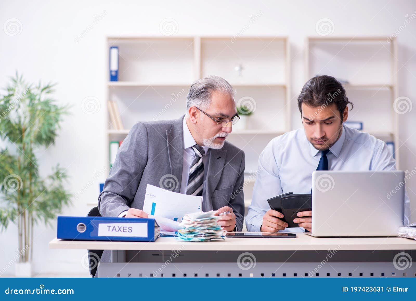 Two Accountants Working in the Office Stock Image - Image of ...