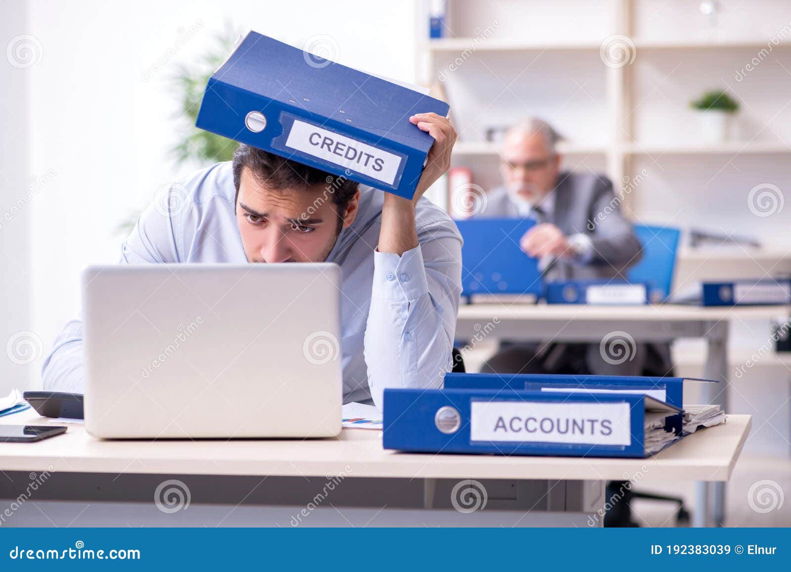 Two Accountants Working in the Office Stock Image - Image of busy ...