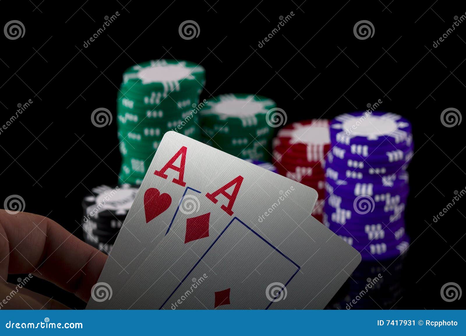 Two Aces stock image. Image of black, jackpot, foreground - 7417931