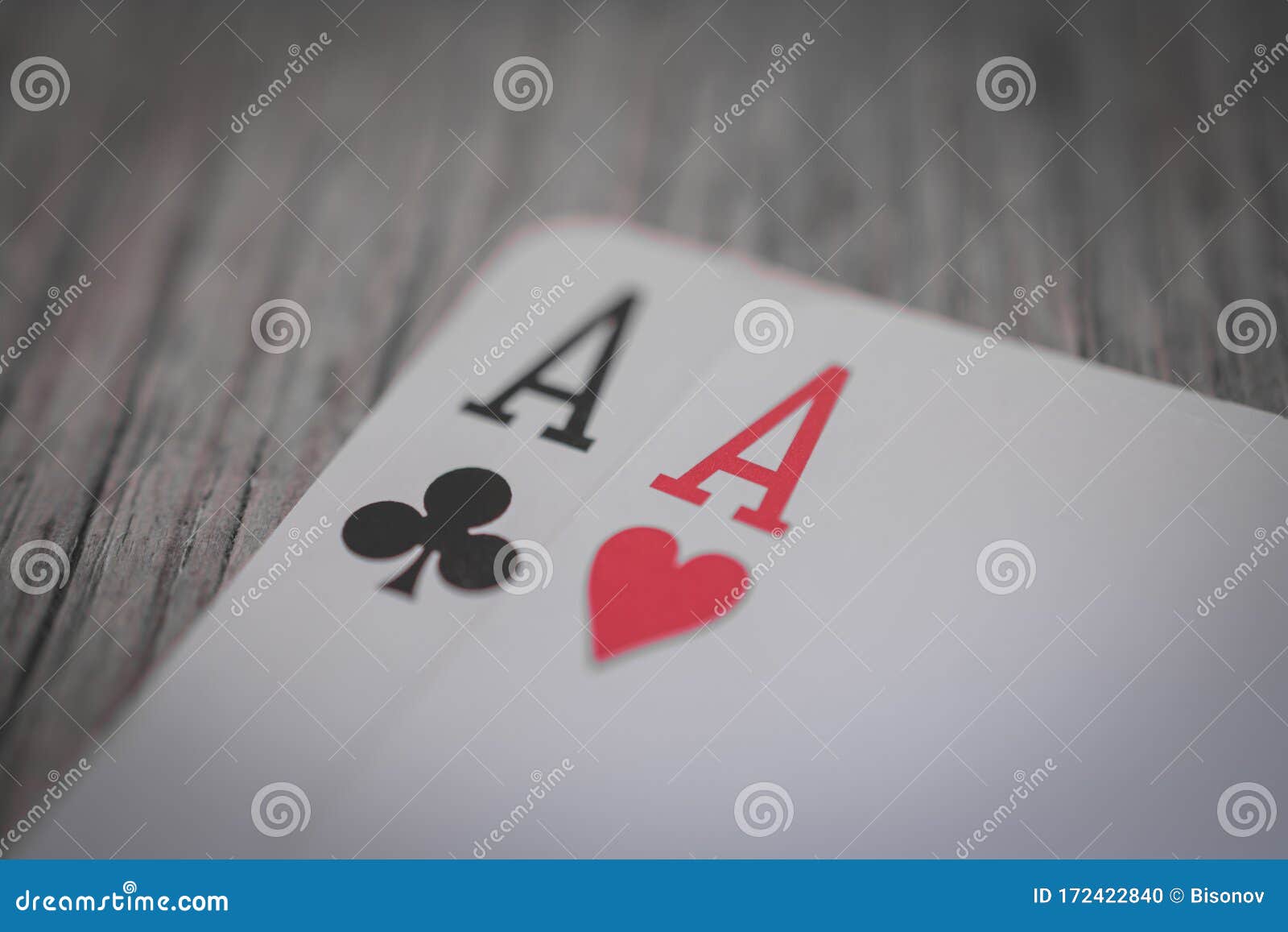 Two Aces, Playing Cards in Hand on the Table, Poker Nands Stock Photo ...