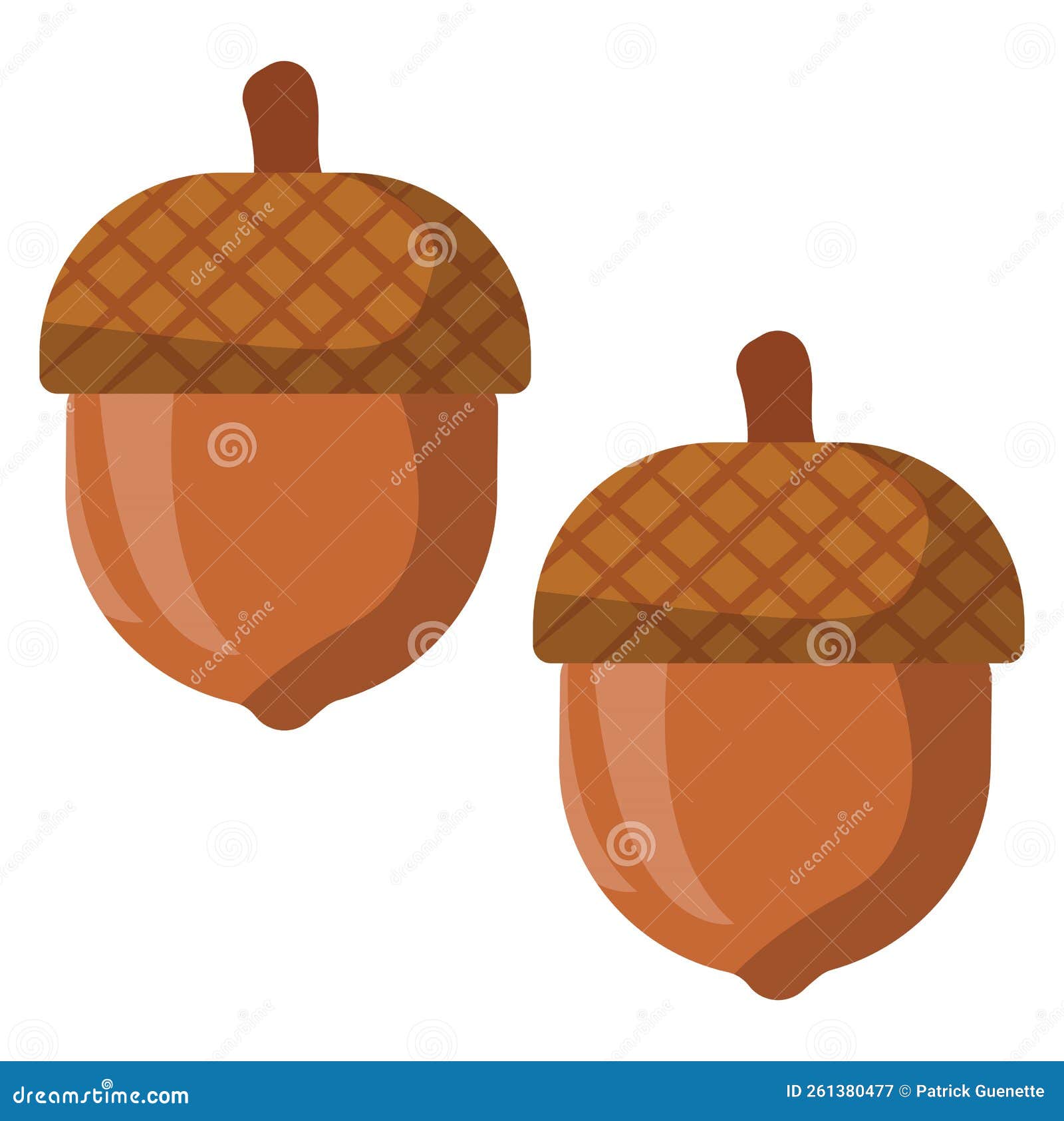 Two acorns, icon stock vector. Illustration of green - 261380477