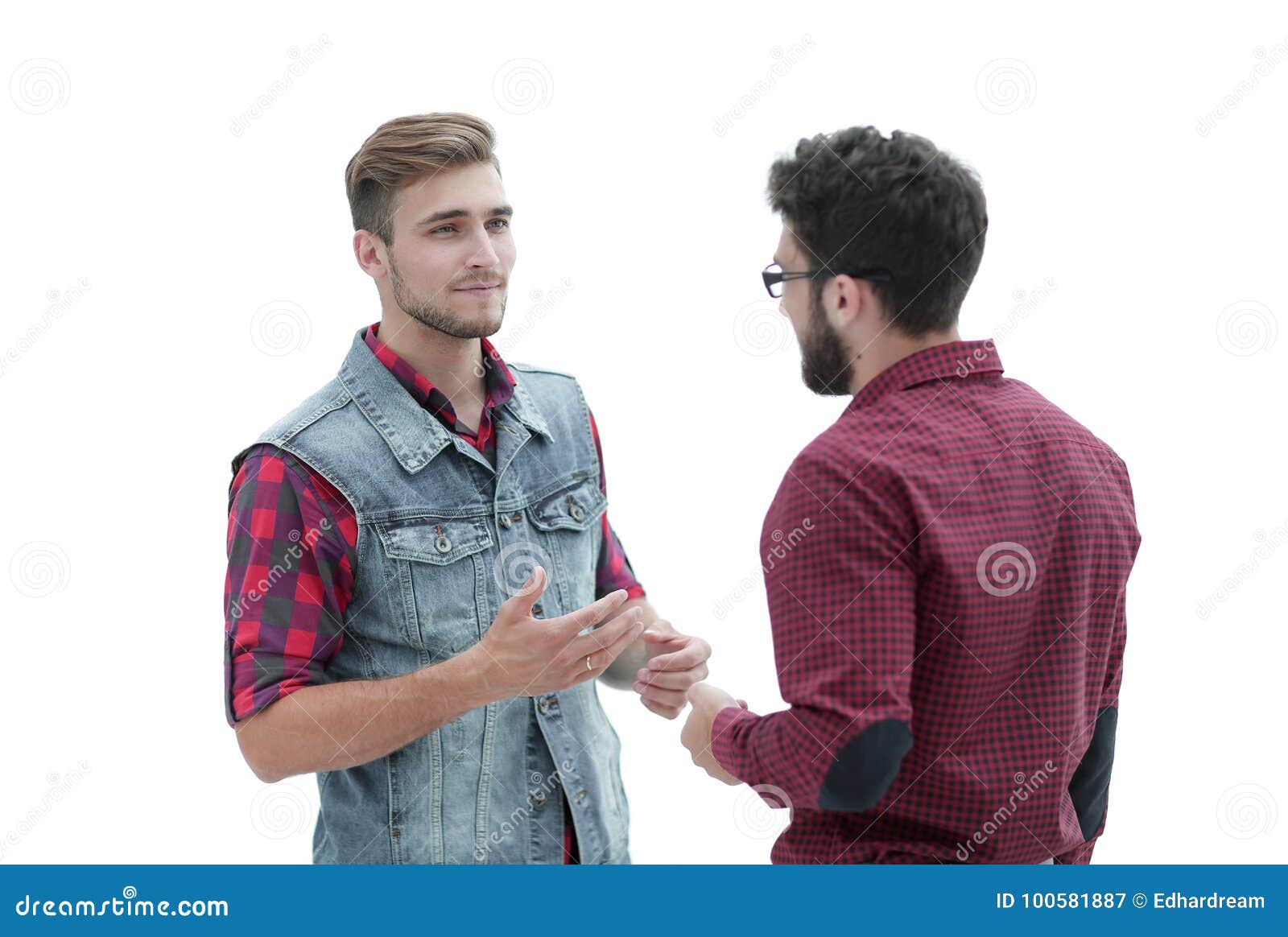 Two Active Young Men Talking. Stock Image - Image of isolated, face ...