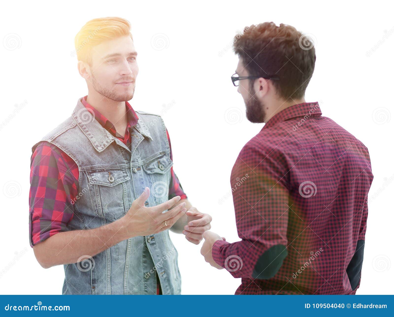 Two Active Young Men Talking. Stock Photo - Image of fashion, elegant ...