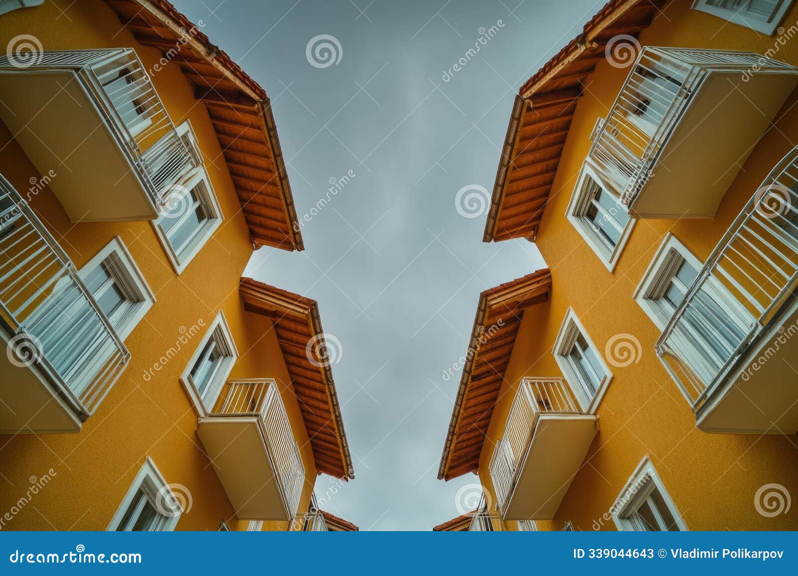 Two Adjacent Buildings with Distinct Architectural Styles Stock Image ...