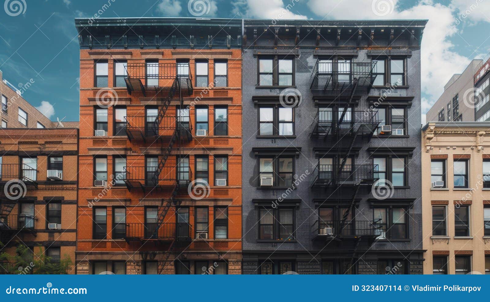 Two Adjacent Structures, Side by Side Stock Photo - Image of design ...