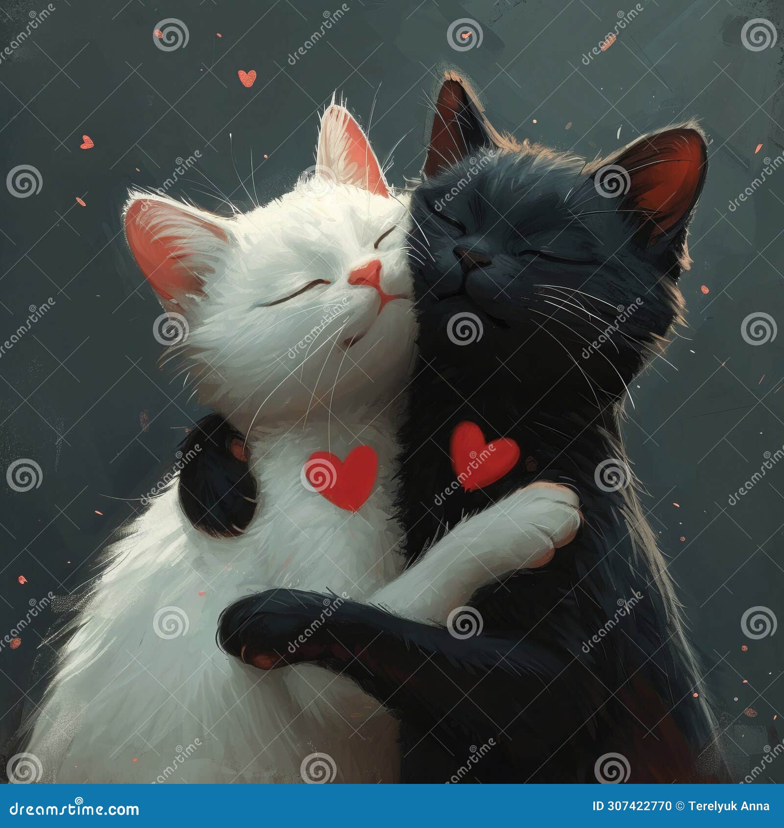 Two Adorable Cats Cuddling and Hugging Each Other Tightly Stock Photo ...