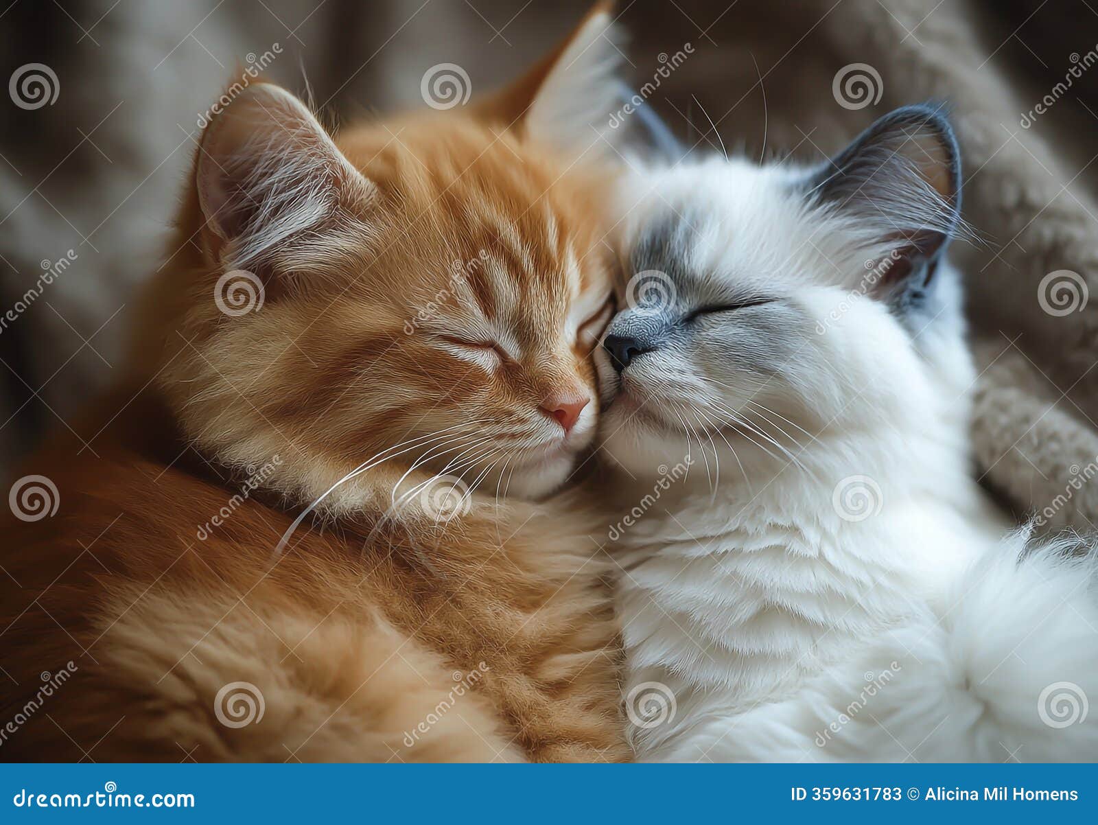 Two Adorable Kittens Sleeping Cuddling Stock Illustration - Illustration of kitten, eyes: 359631783