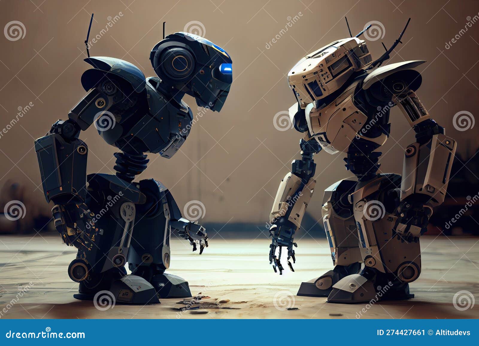 Two Advanced Robots, with Touch Sensors and Advanced Ai Capabilities ...