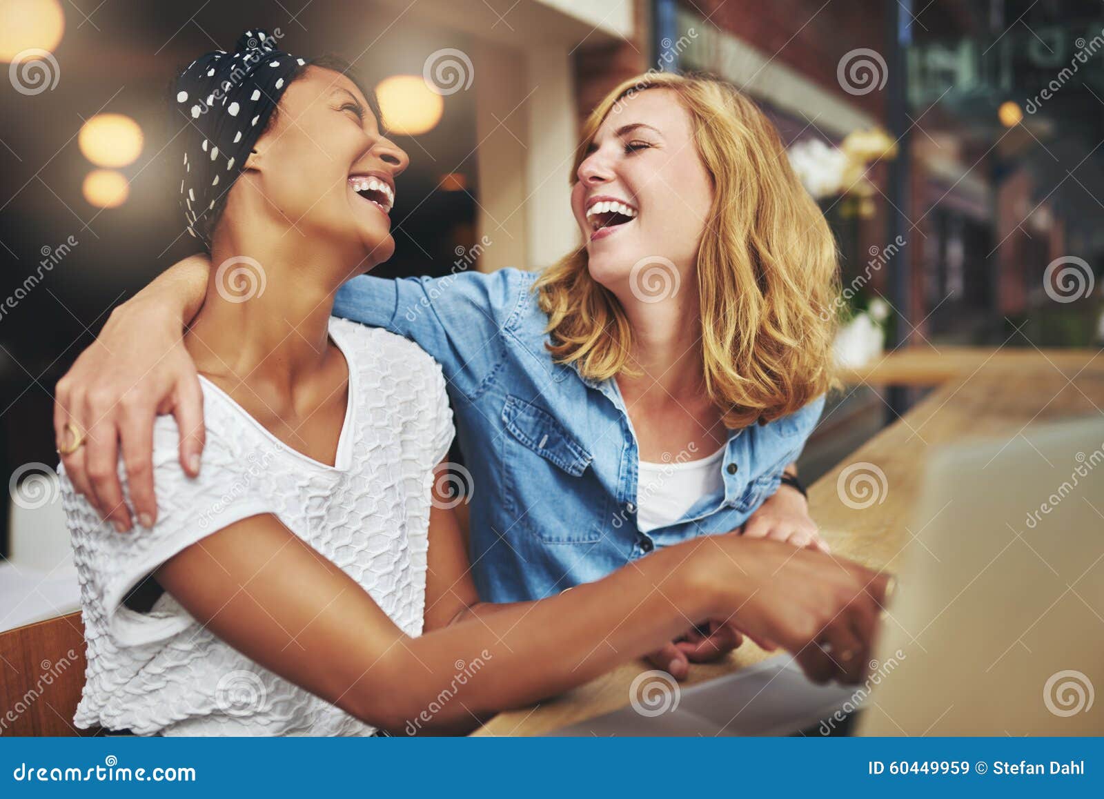 Two Affectionate Multiracial Women Friends Stock Image - Image of ...