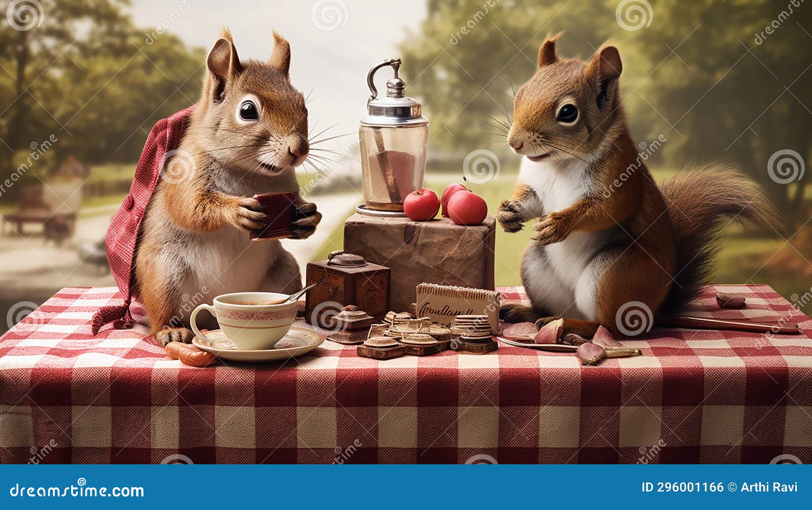 Two Affectionate Squirrels, Sitting Together Stock Illustration ...