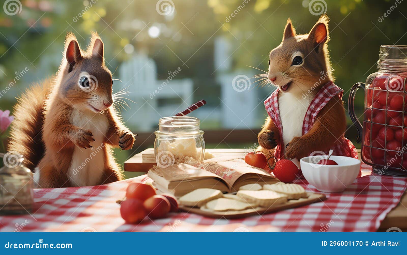 Two Affectionate Squirrels, Sitting Together Stock Illustration ...