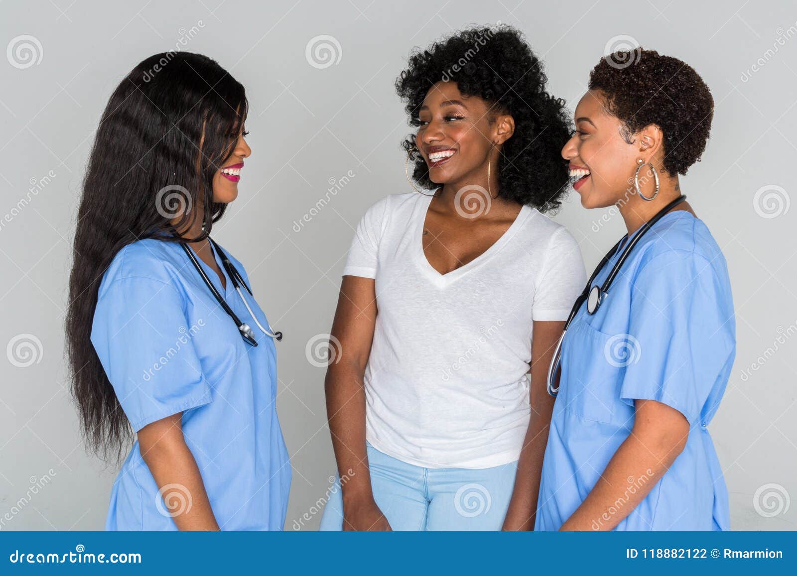 Two Nurses with Patient stock photo. Image of injured - 118882122