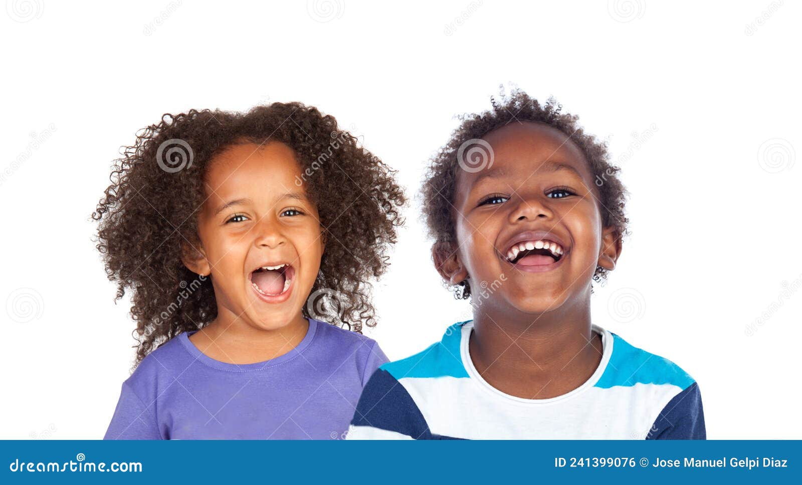 Two African Children Laughing Stock Photo - Image of gesture, isolated ...