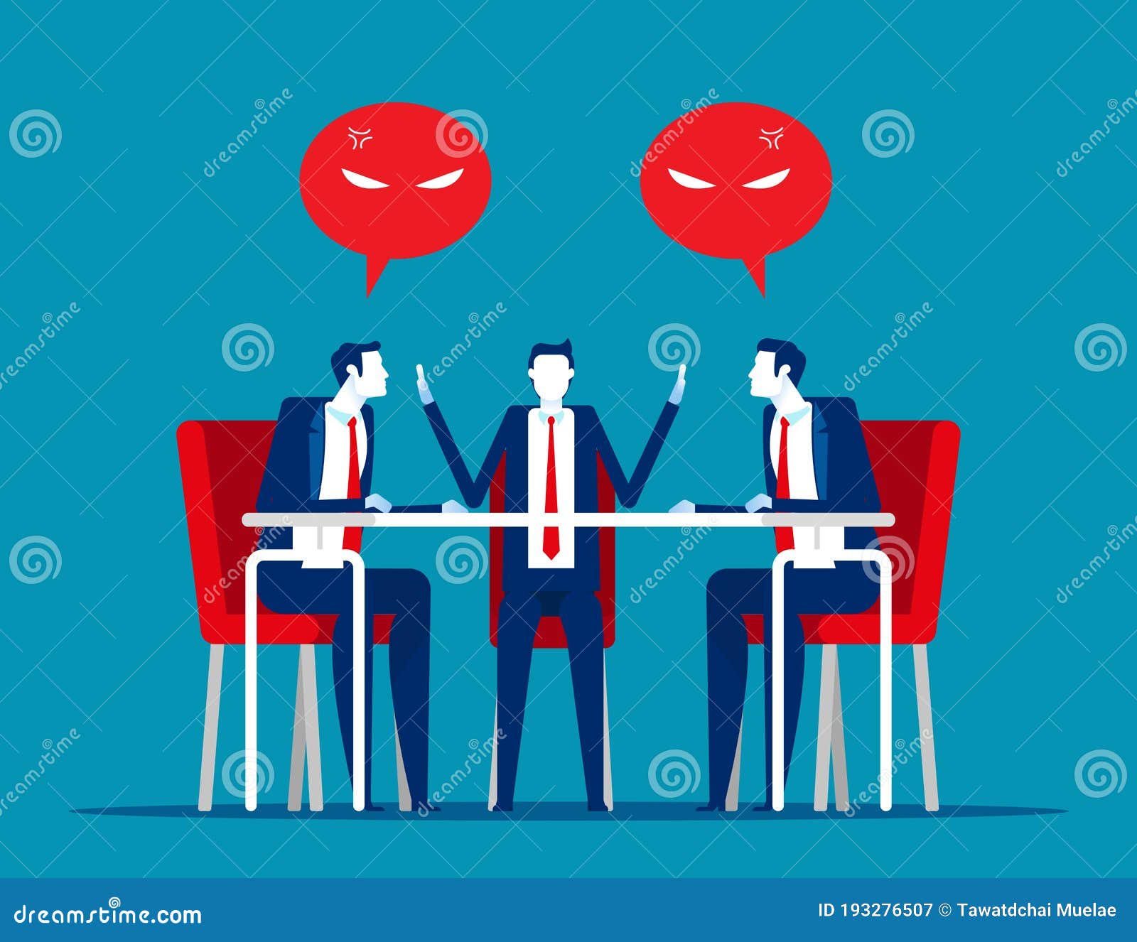 Two Aggressive Business. Emotions and Expressions Concept Stock Vector ...