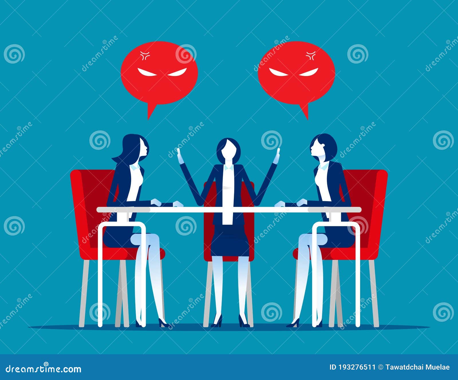 Two Aggressive Business. Emotions and Expressions Concept Stock Vector ...