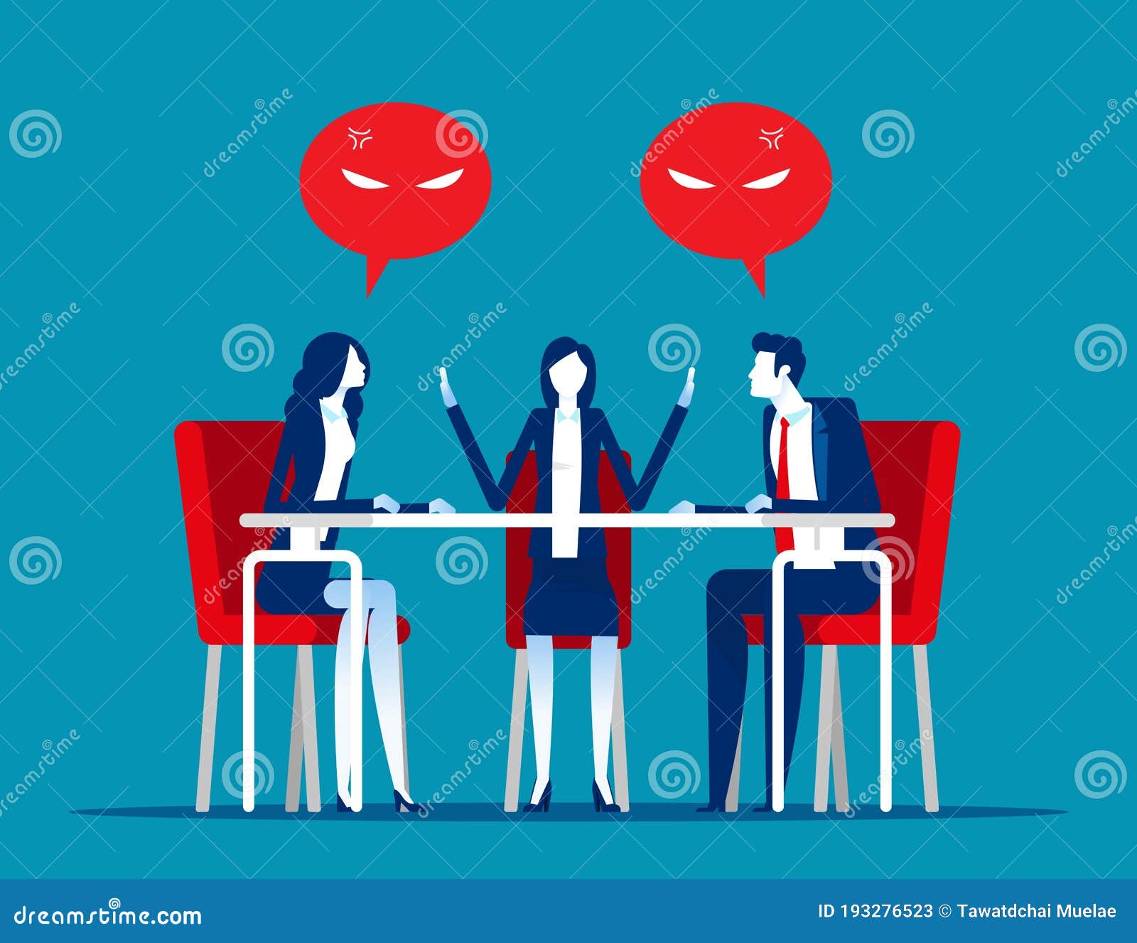 Pop Art Aggressive Business Woman Screaming Into The Phone At Multi ...