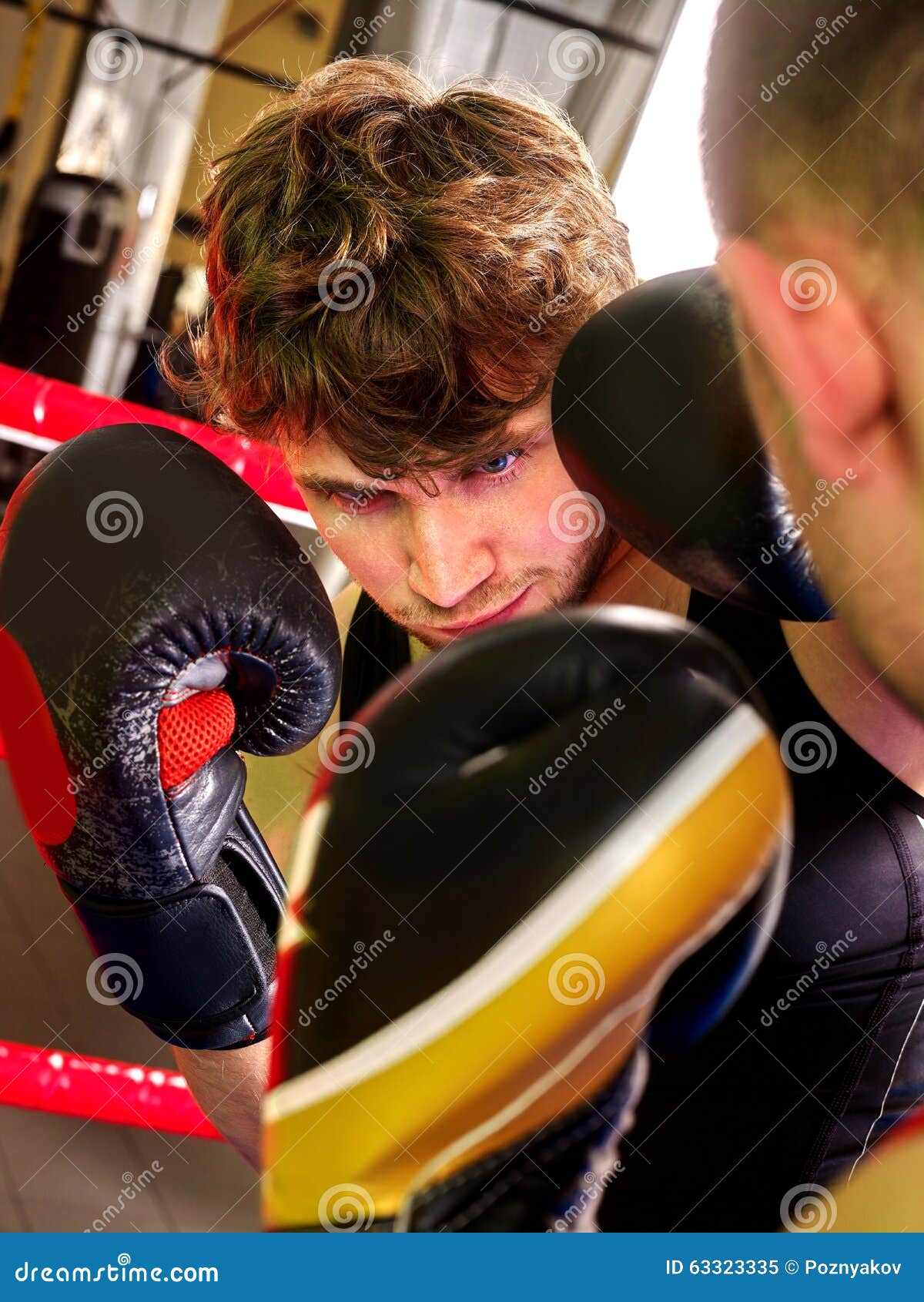 Two Aggressive Men Boxer Boxing Stock Image - Image of ring, action ...