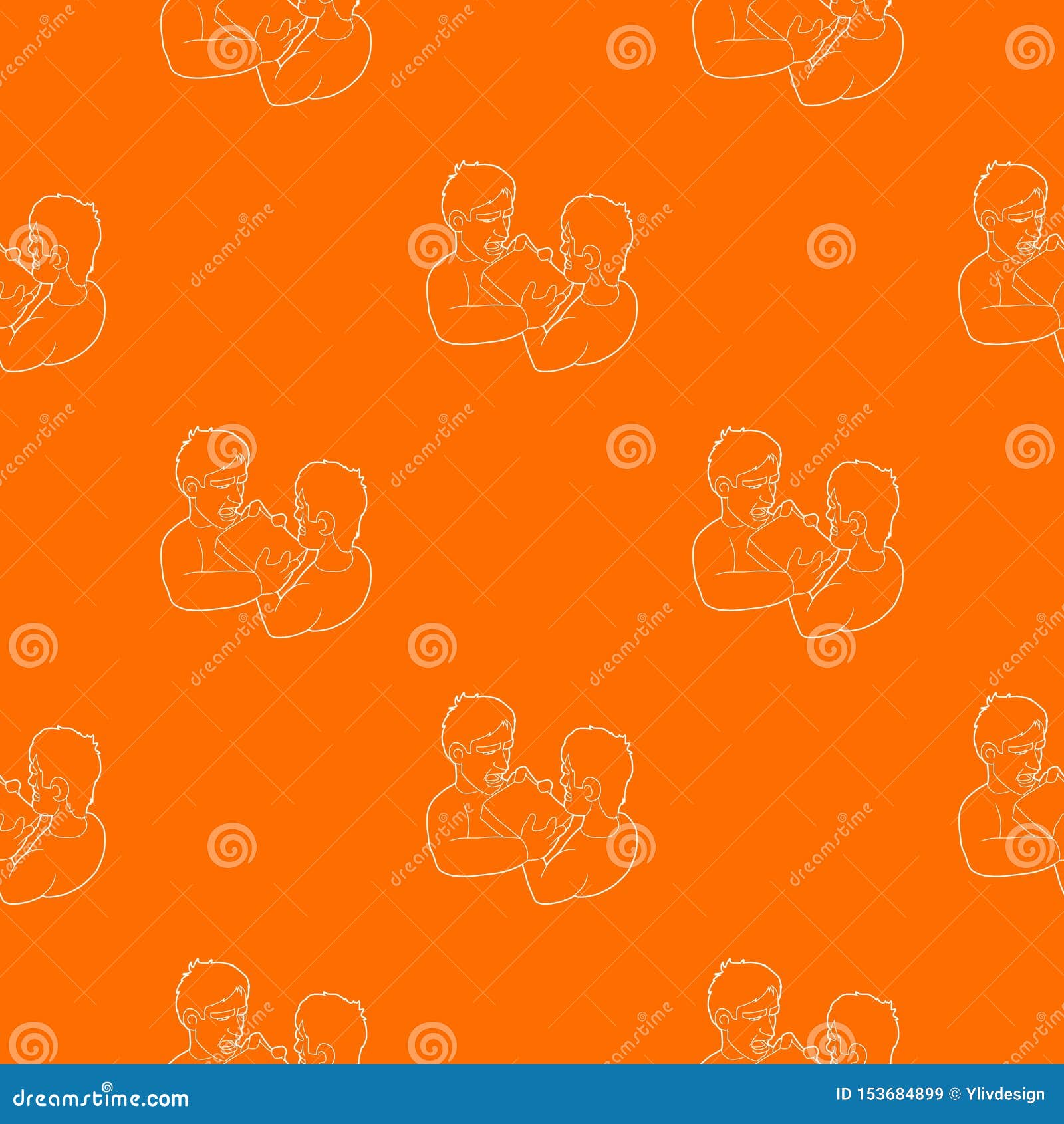 Two Aggressive Men Fighting for Box Pattern Vector Orange Stock Vector ...