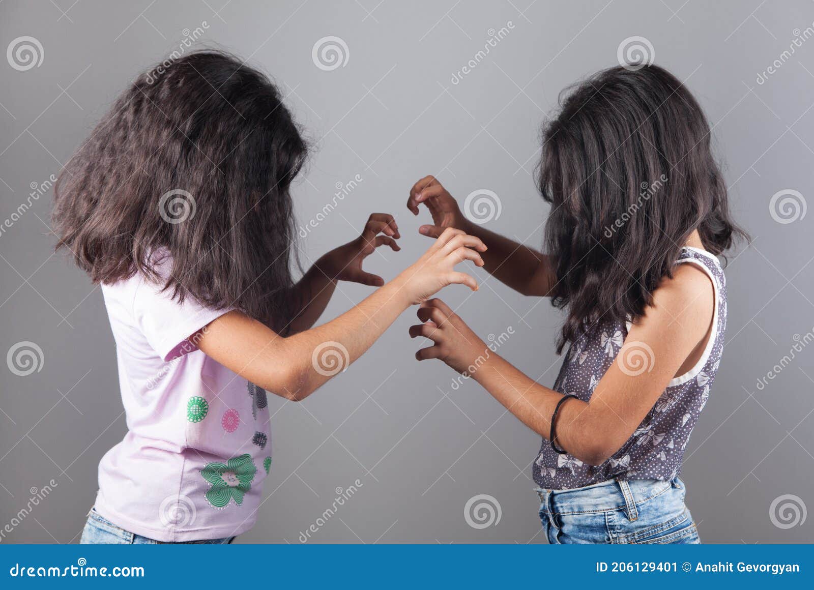 Two Agressive Girls Having Argue Fight Stock Image - Image of sisters ...