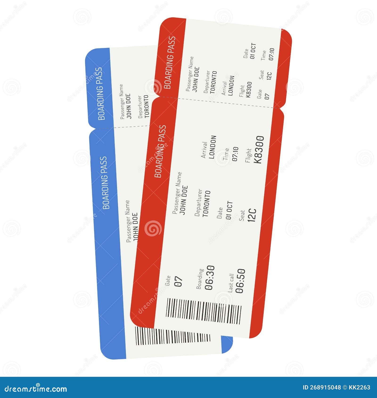 Two airline boarding pass stock vector. Illustration of journey - 268915048
