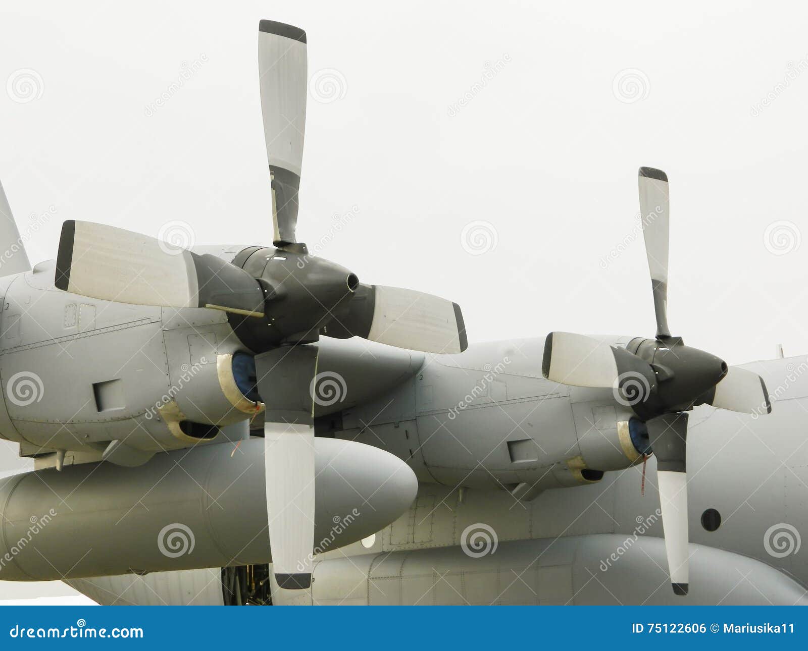 Two Airplane Engines Wing Mounted Stock Photo - Image of light ...
