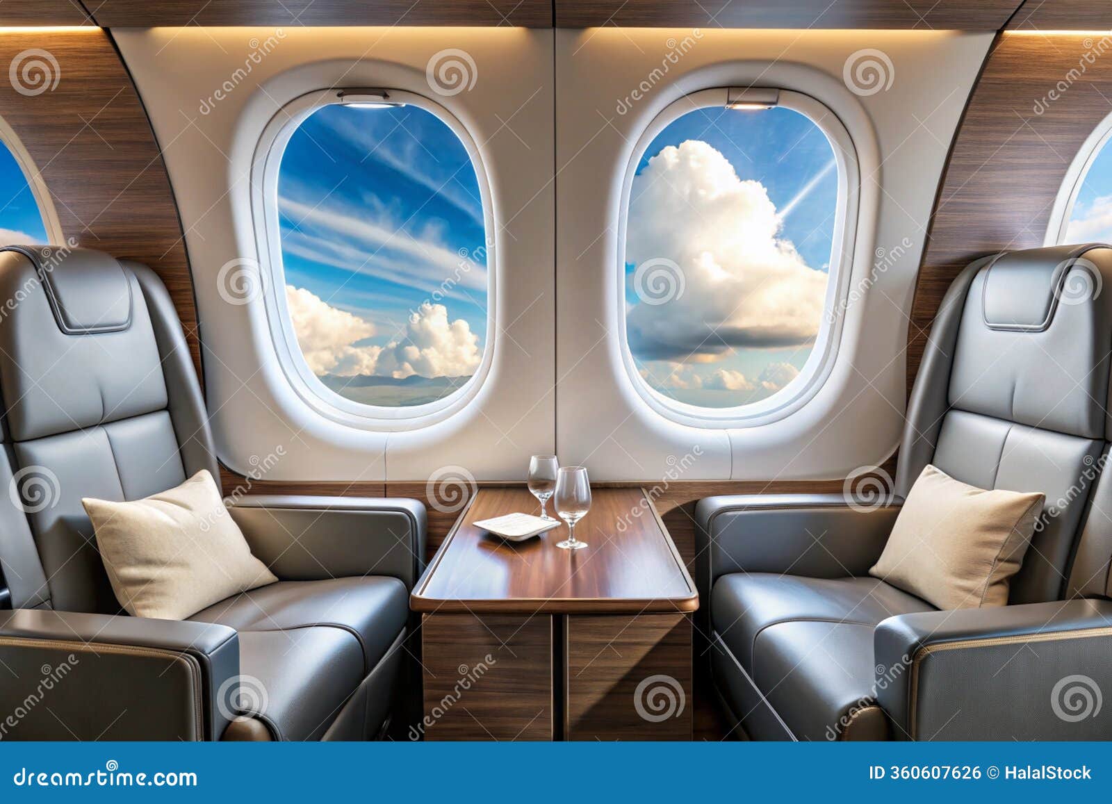 Two Airplane Windows - Jet Interior Stock Illustration - Illustration ...