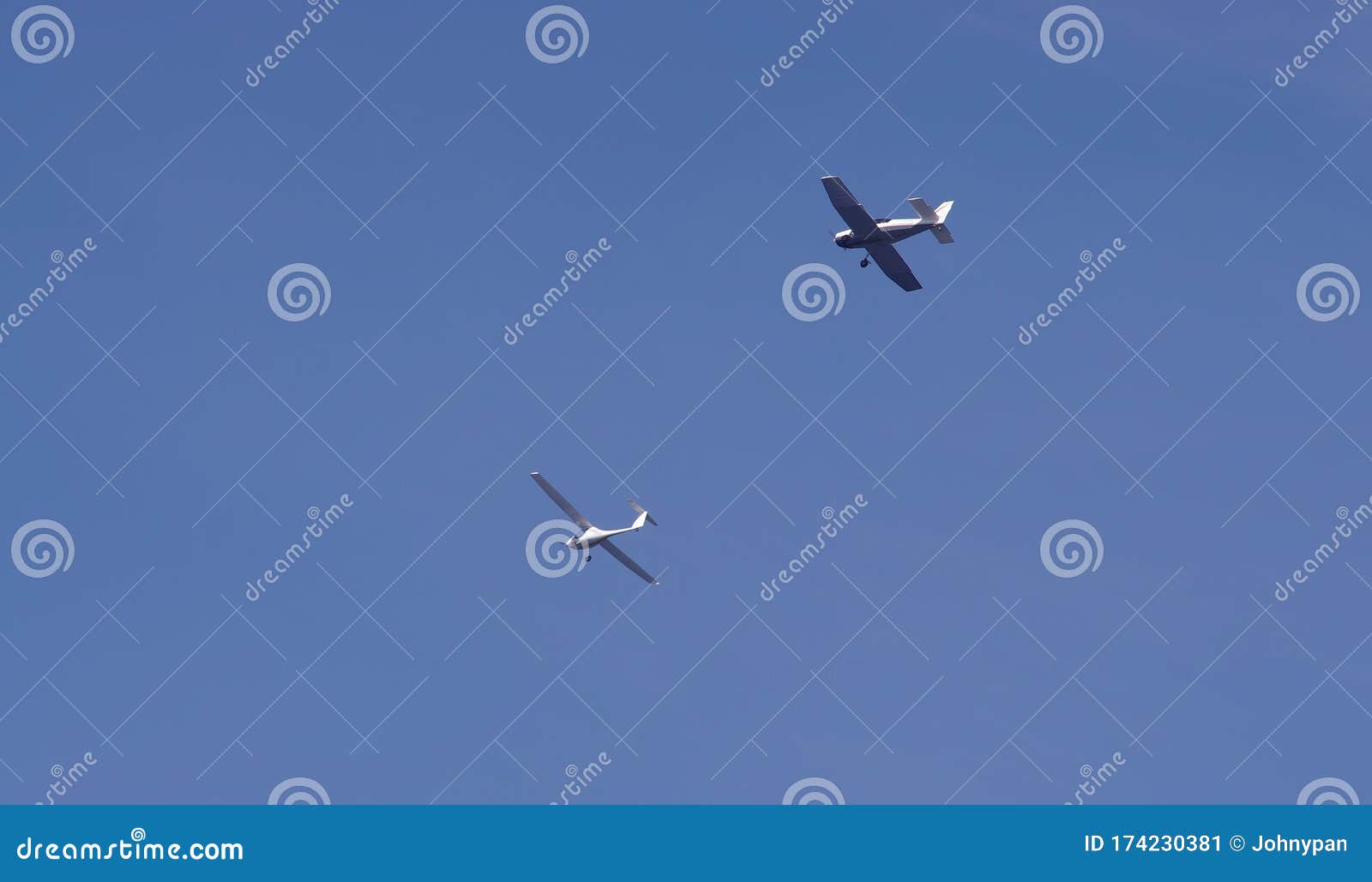 Two Airplanes Flying in the Sky Stock Image - Image of planes ...
