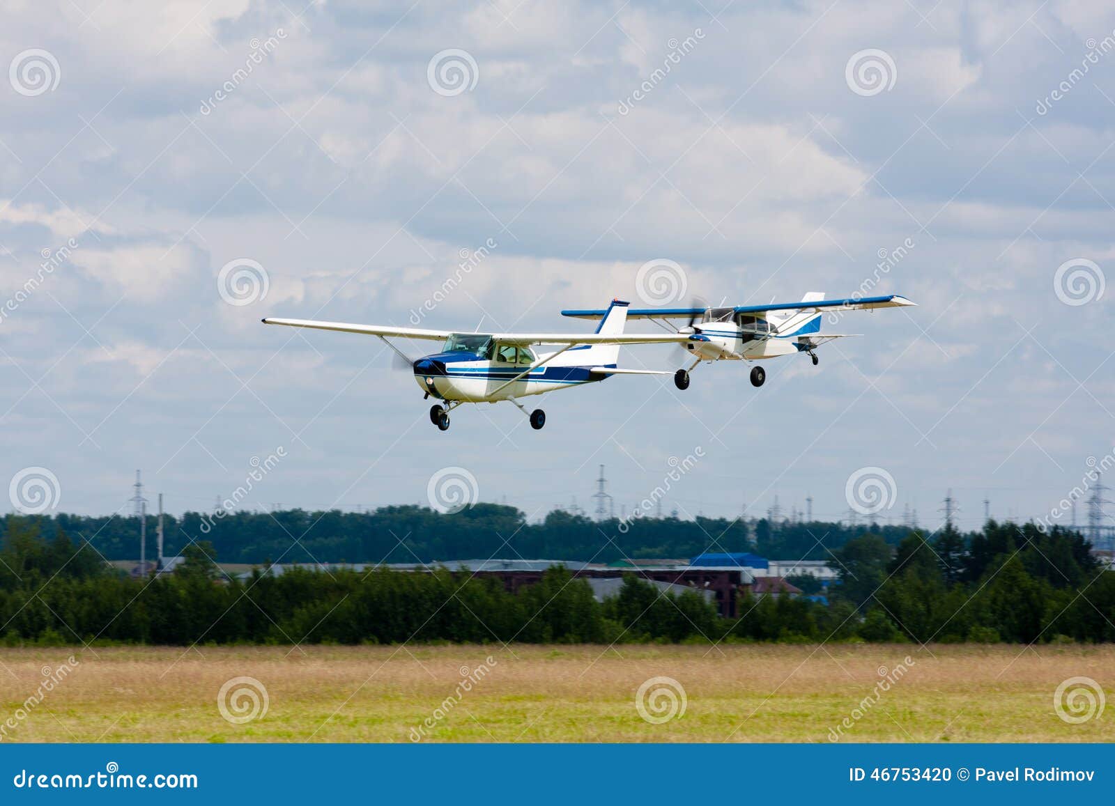 Two airplanes in the sky stock photo. Image of airplane - 46753420
