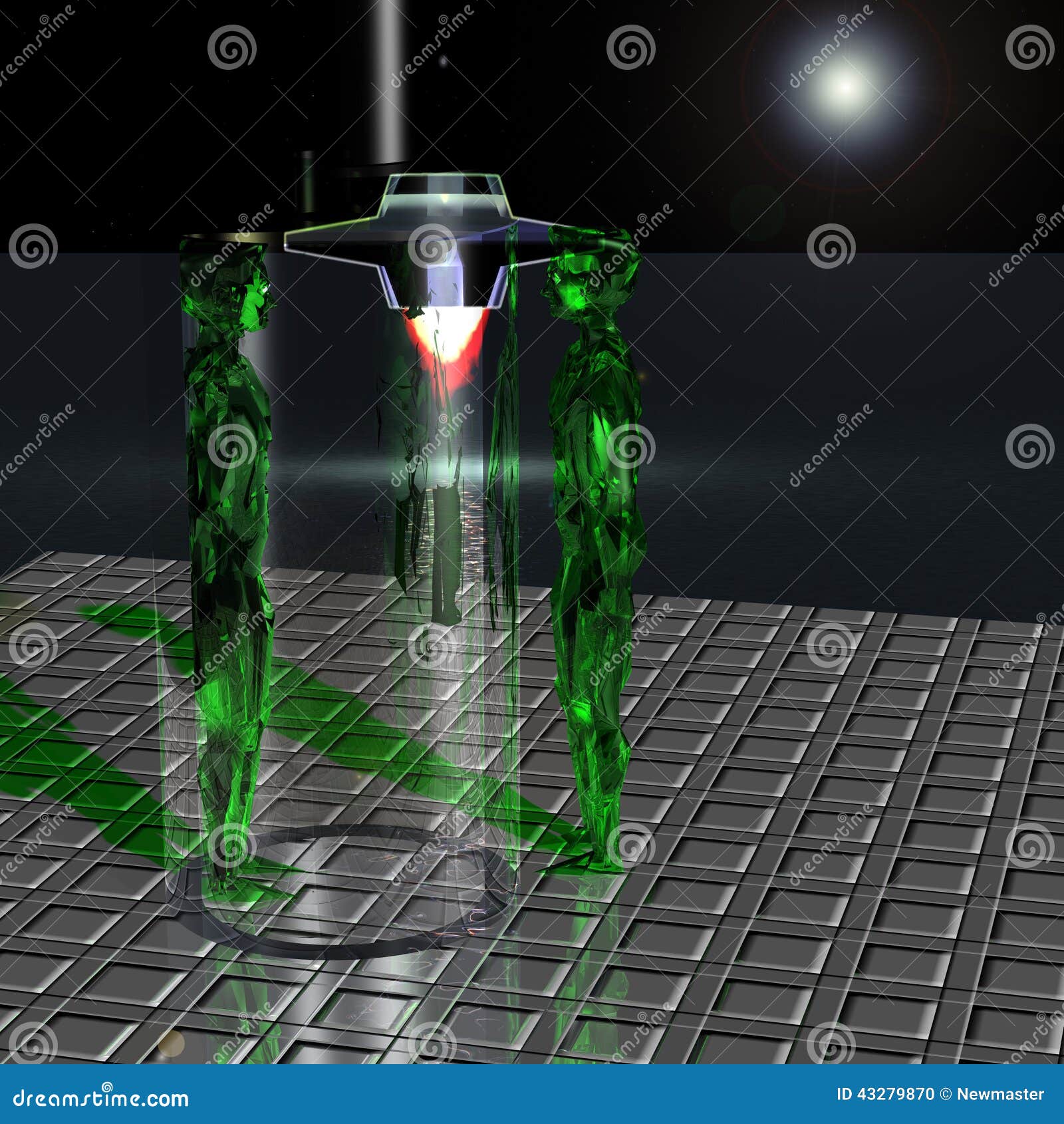 Two Alien Preparing To Teleport Stock Illustration - Illustration of ...