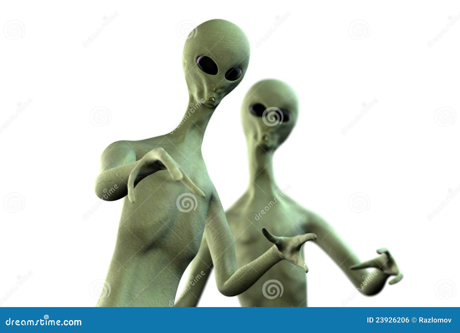 Two Aliens on White Background Stock Illustration - Illustration of ...