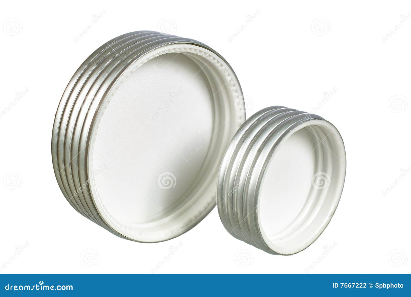 Two Aluminium Threaded Caps for Jars Stock Photo - Image of open ...
