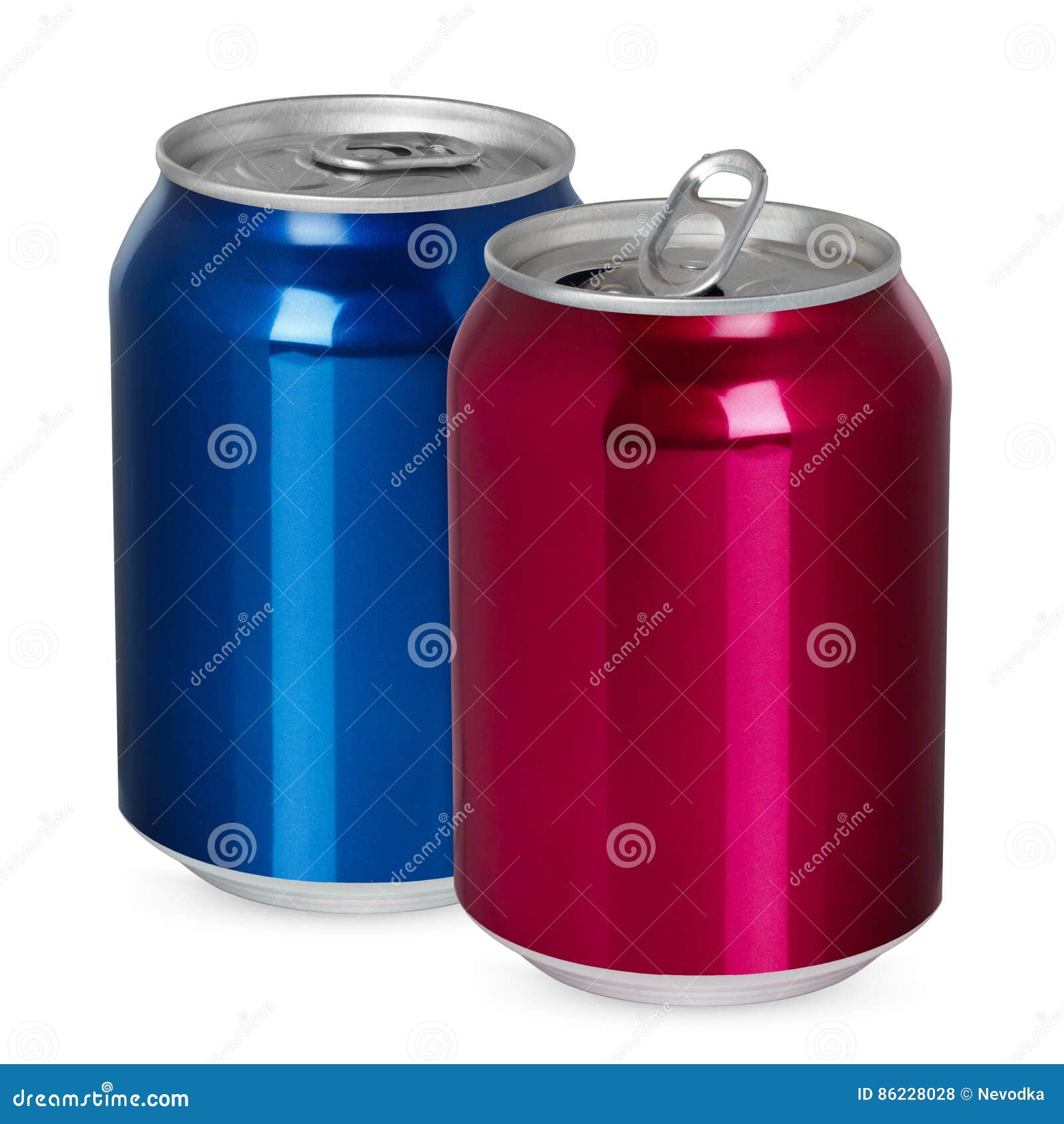 Two Aluminum Cans, Open and Closed Stock Photo - Image of refreshment ...