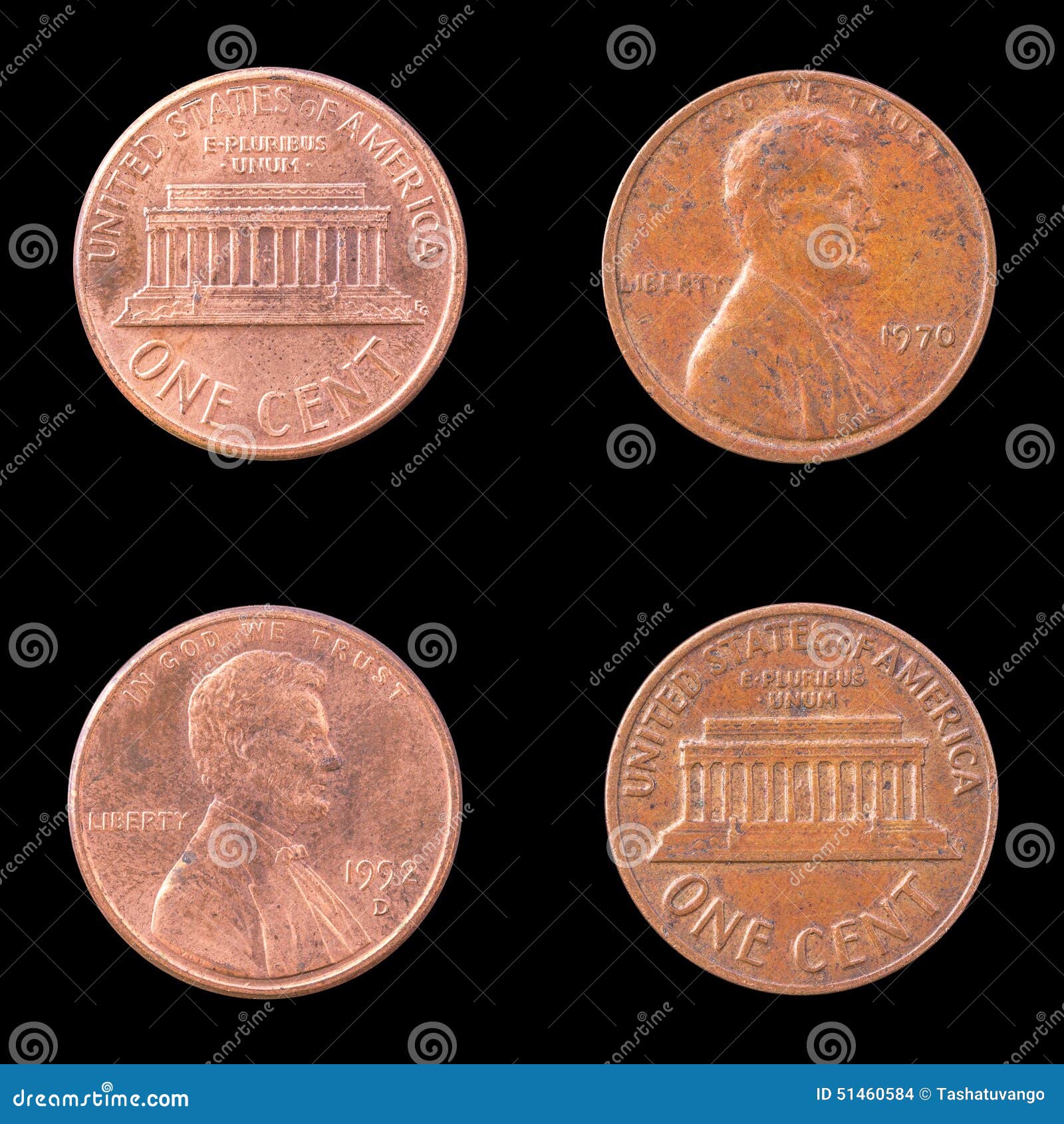 Two American Coins on a Black Background Stock Photo - Image of money ...
