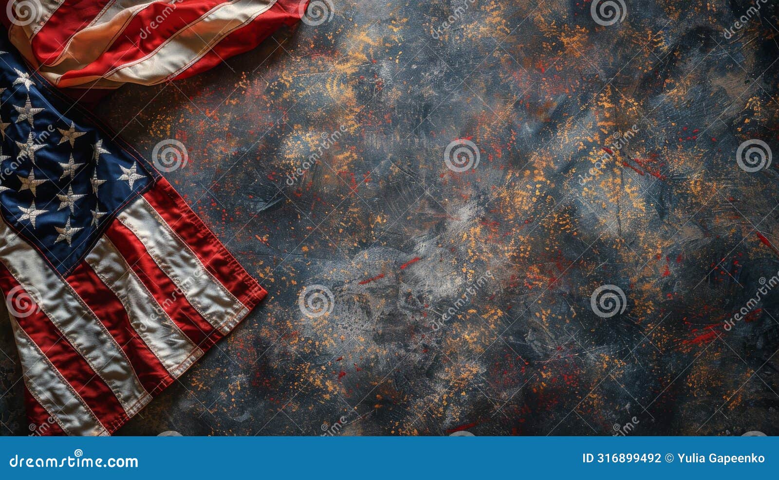 Two American Flags on Black Background Stock Photo - Image of national ...