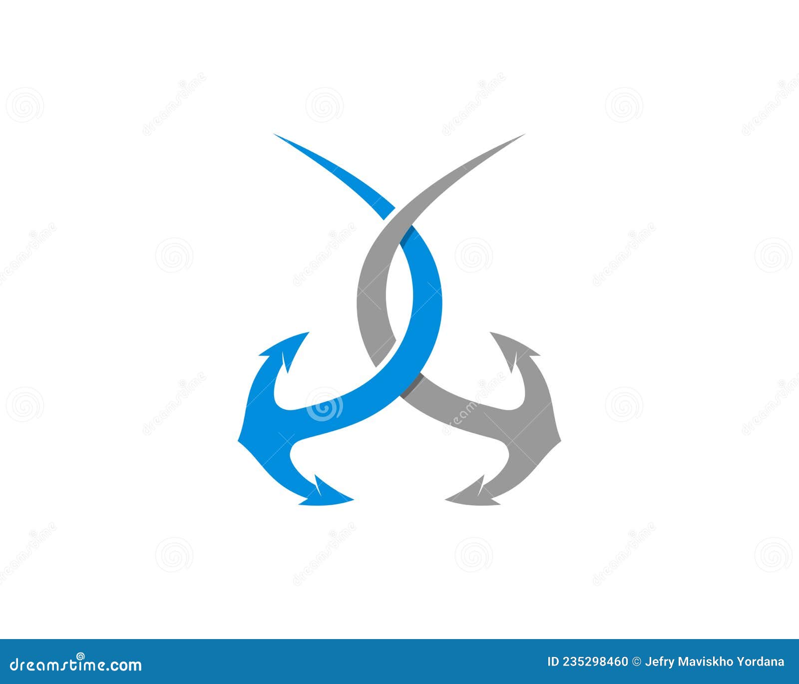 Two Anchor Crossed Vector Logo Stock Illustration - Illustration of ...