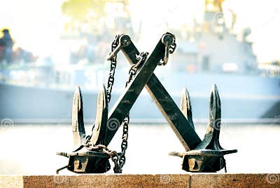 Two anchors stock image. Image of spindle, sock, lapa - 25320097