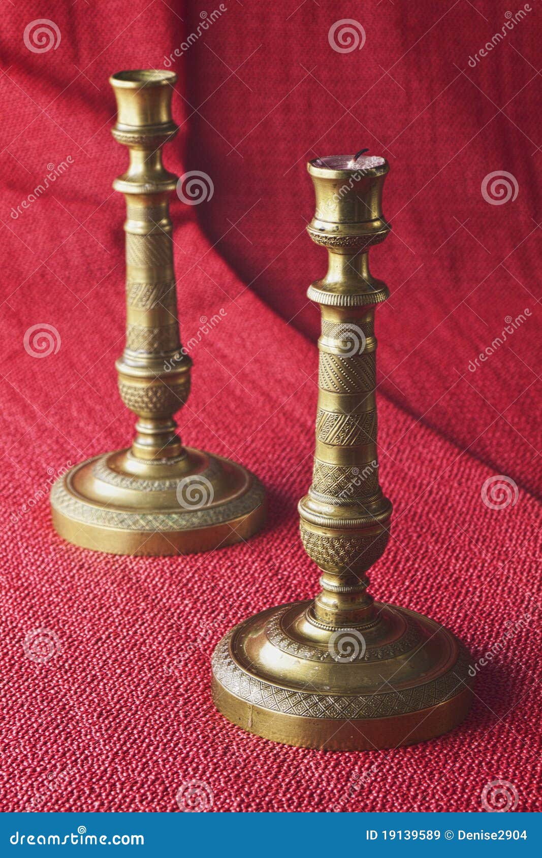 Two Ancient Bronze Candlestick ,rare and Precious Stock Image - Image ...