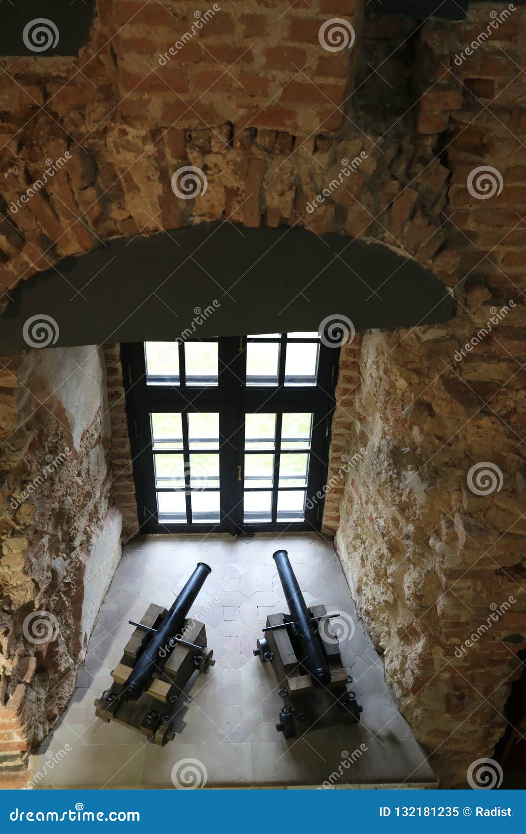 Two ancient cannons stock image. Image of inside, metal - 132181235