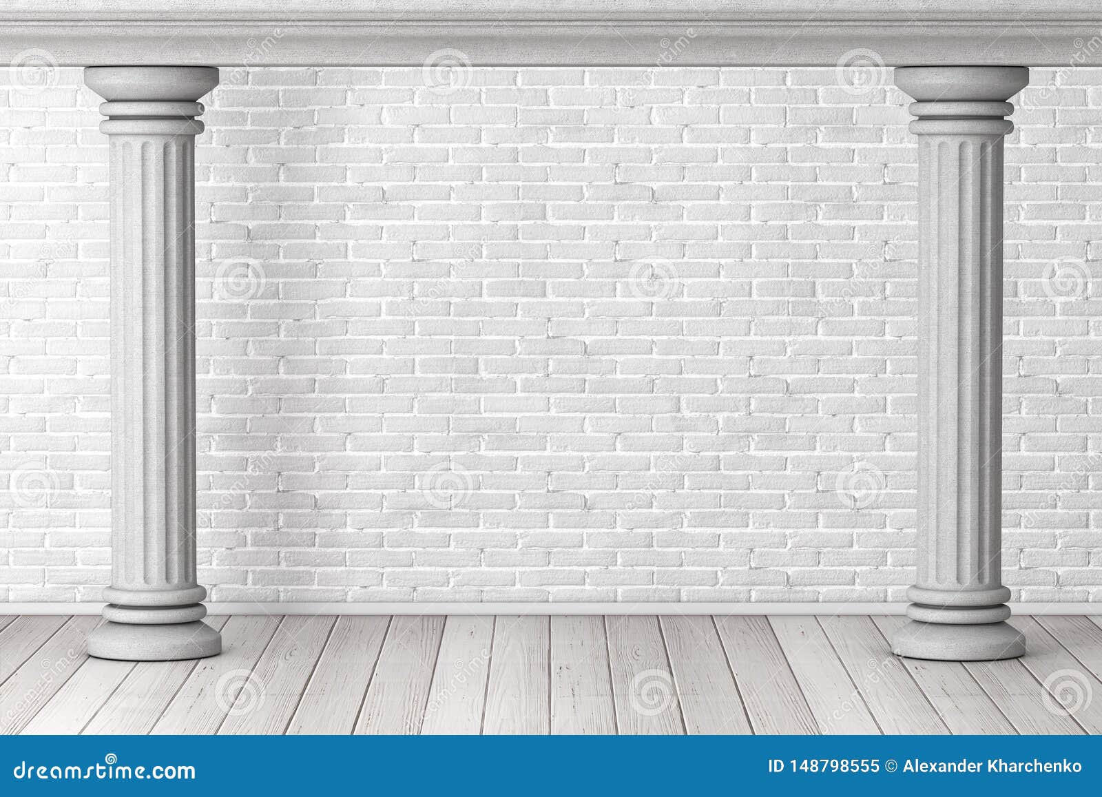 Two Ancient Classic Greek Columns As Frame. 3d Rendering Stock ...