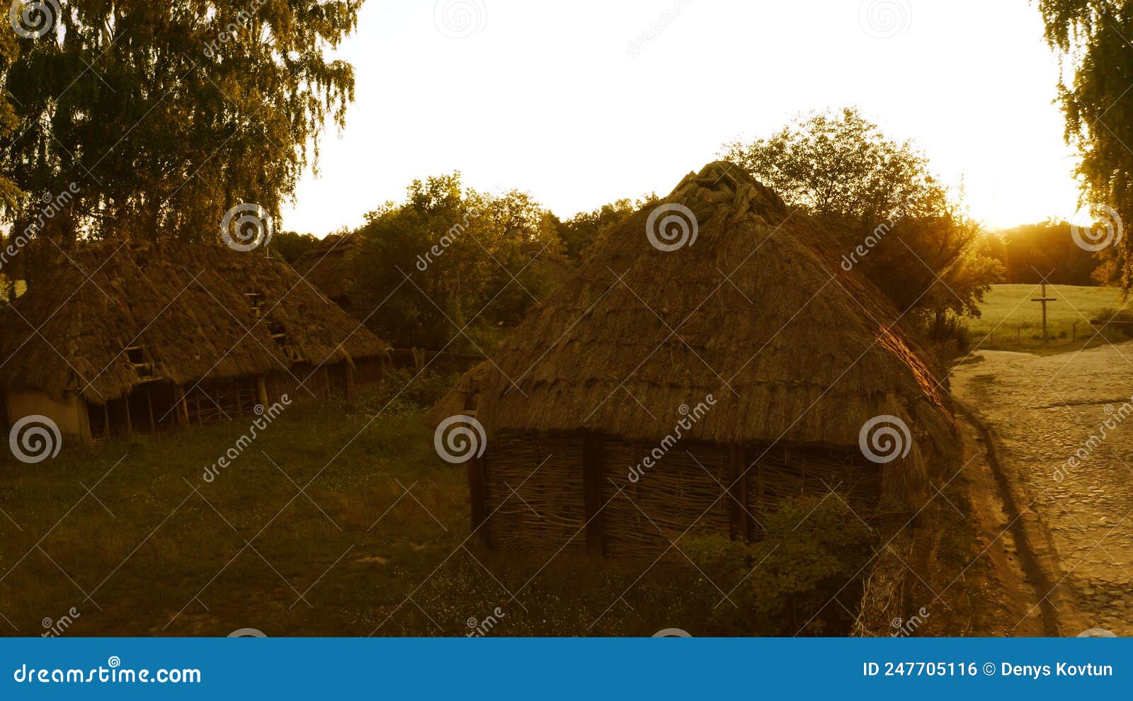 Two Ancient Huts on a Sunny Day. Stock Photo - Image of traditional ...
