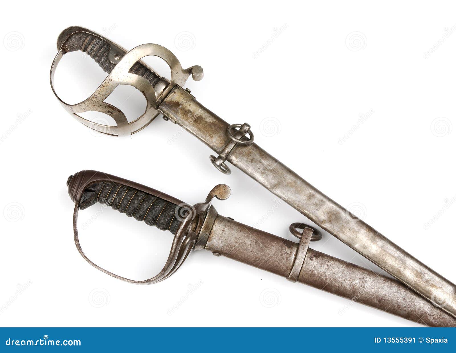 Two ancient sabers stock image. Image of weapon, arms - 13555391