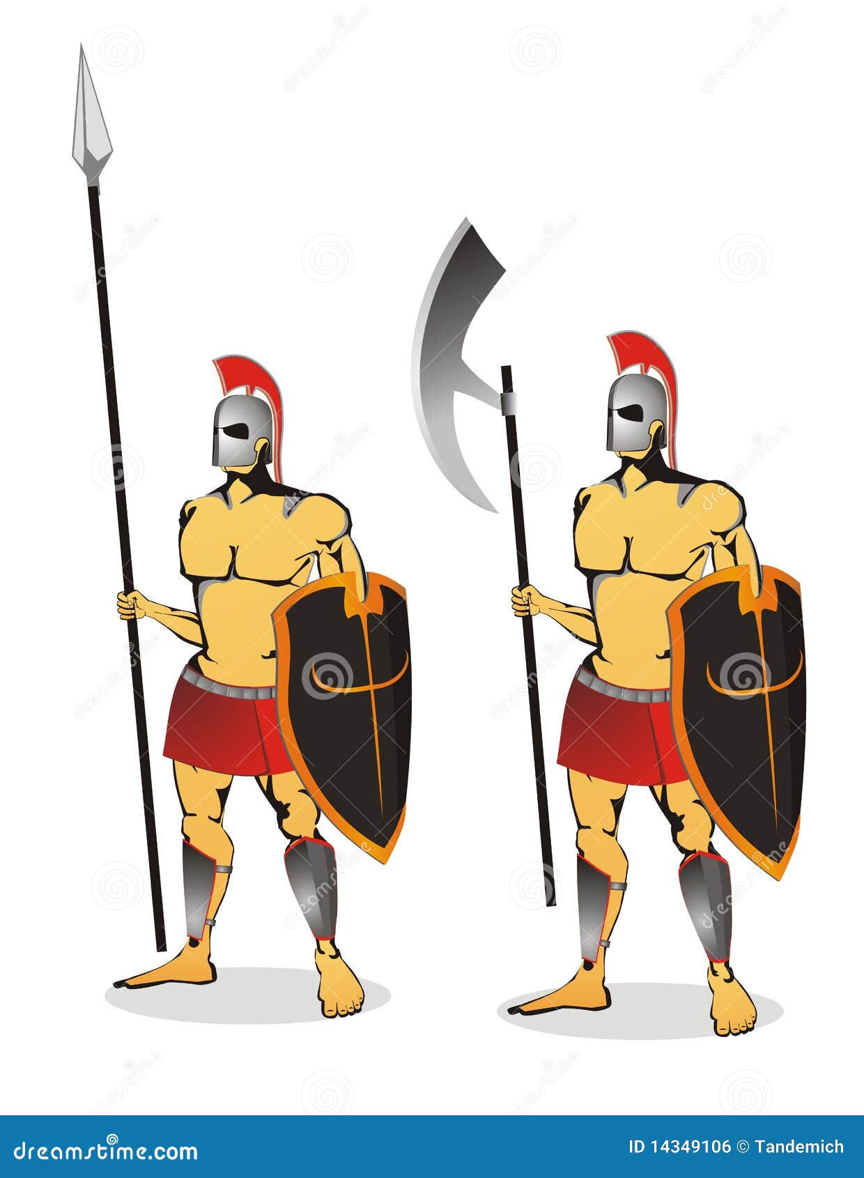 Two ancient soldier stock illustration. Illustration of helmet - 14349106