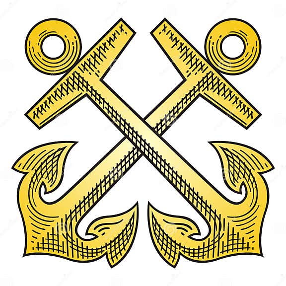 Two ancors stock vector. Illustration of icon, stencil - 16044769