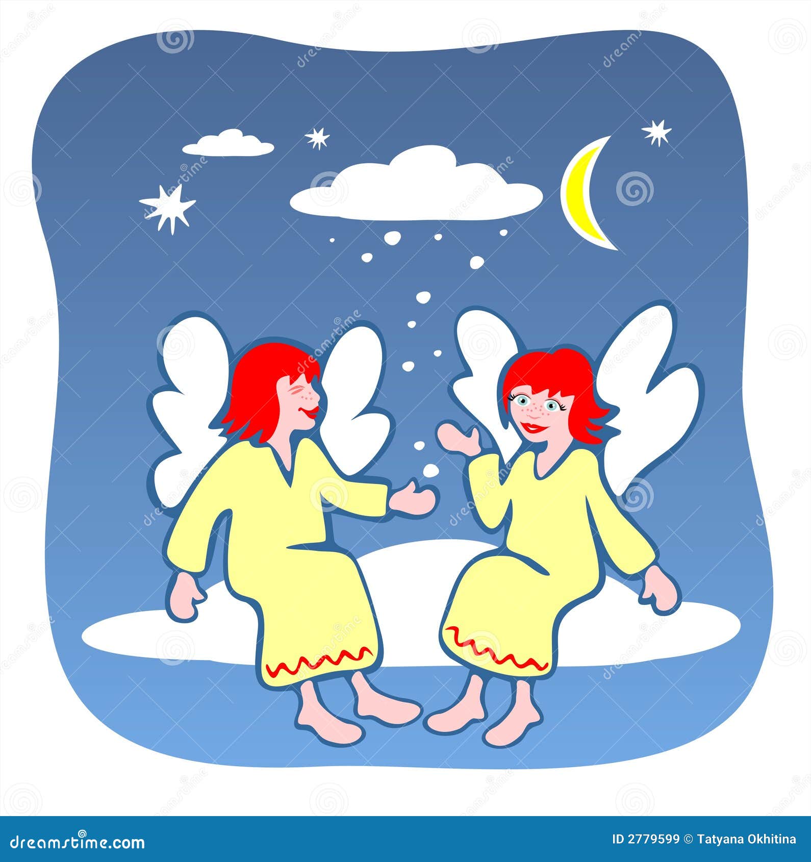 Two angels stock vector. Illustration of blue, naive, laugh - 2779599