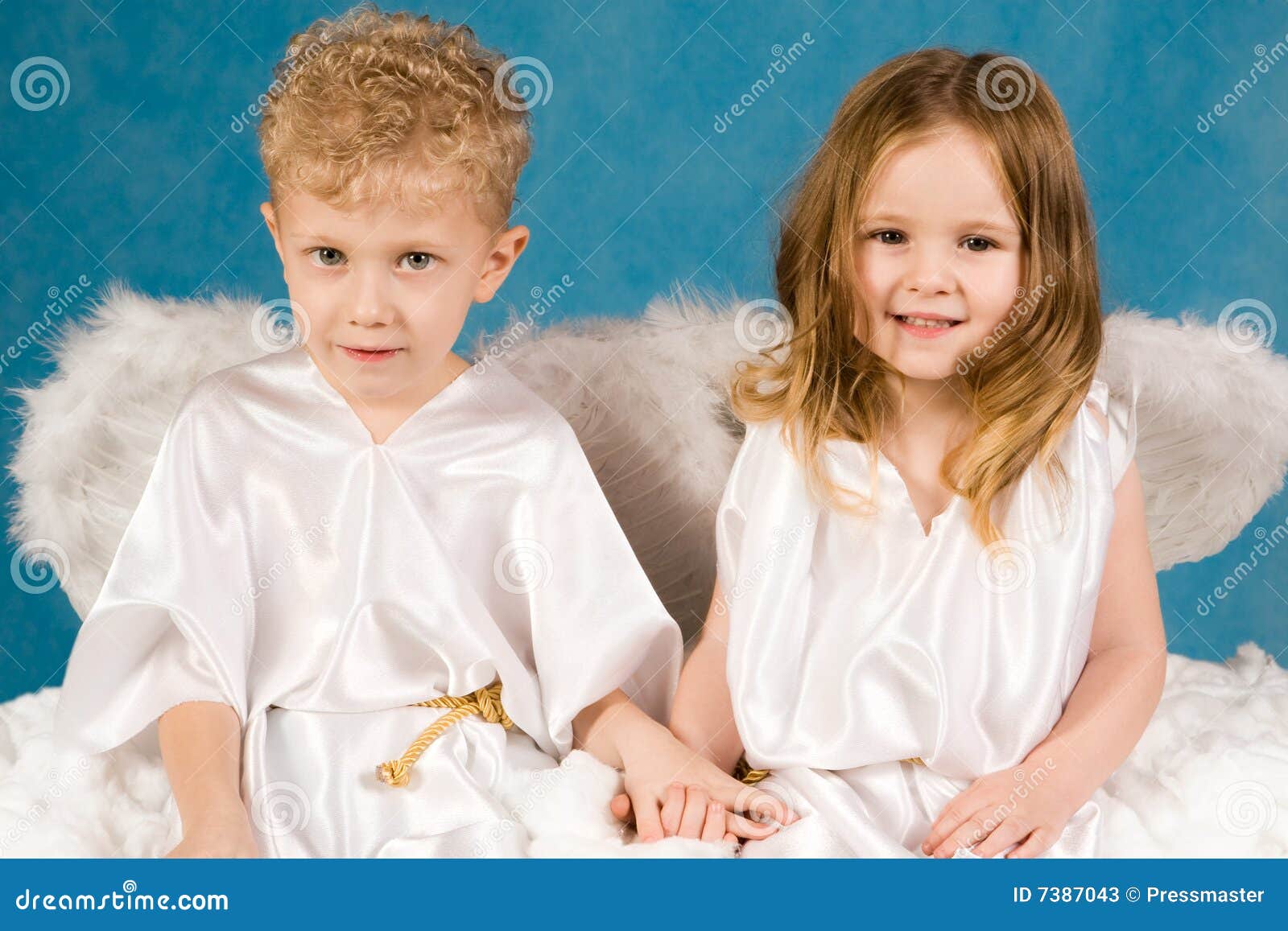 Two angels stock image. Image of infant, blue, holding - 7387043