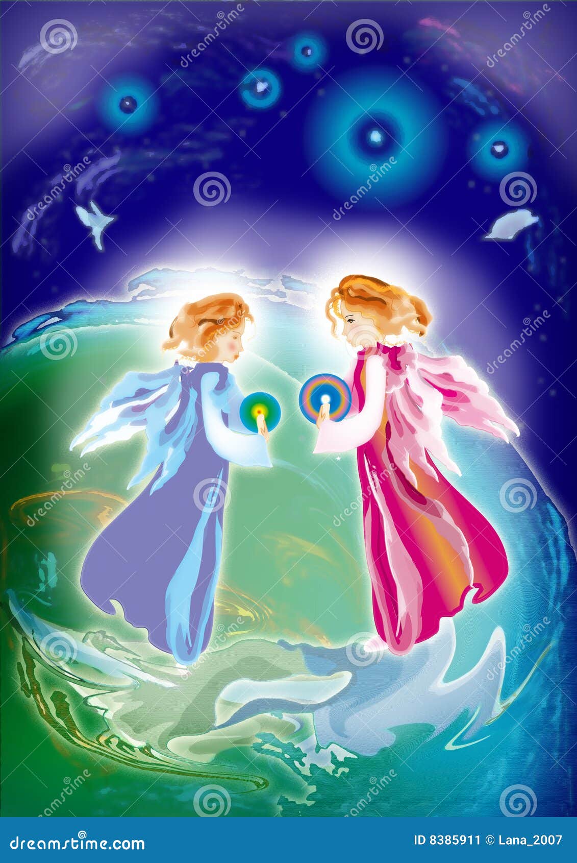 Two angels stock illustration. Illustration of sense, difference - 8385911