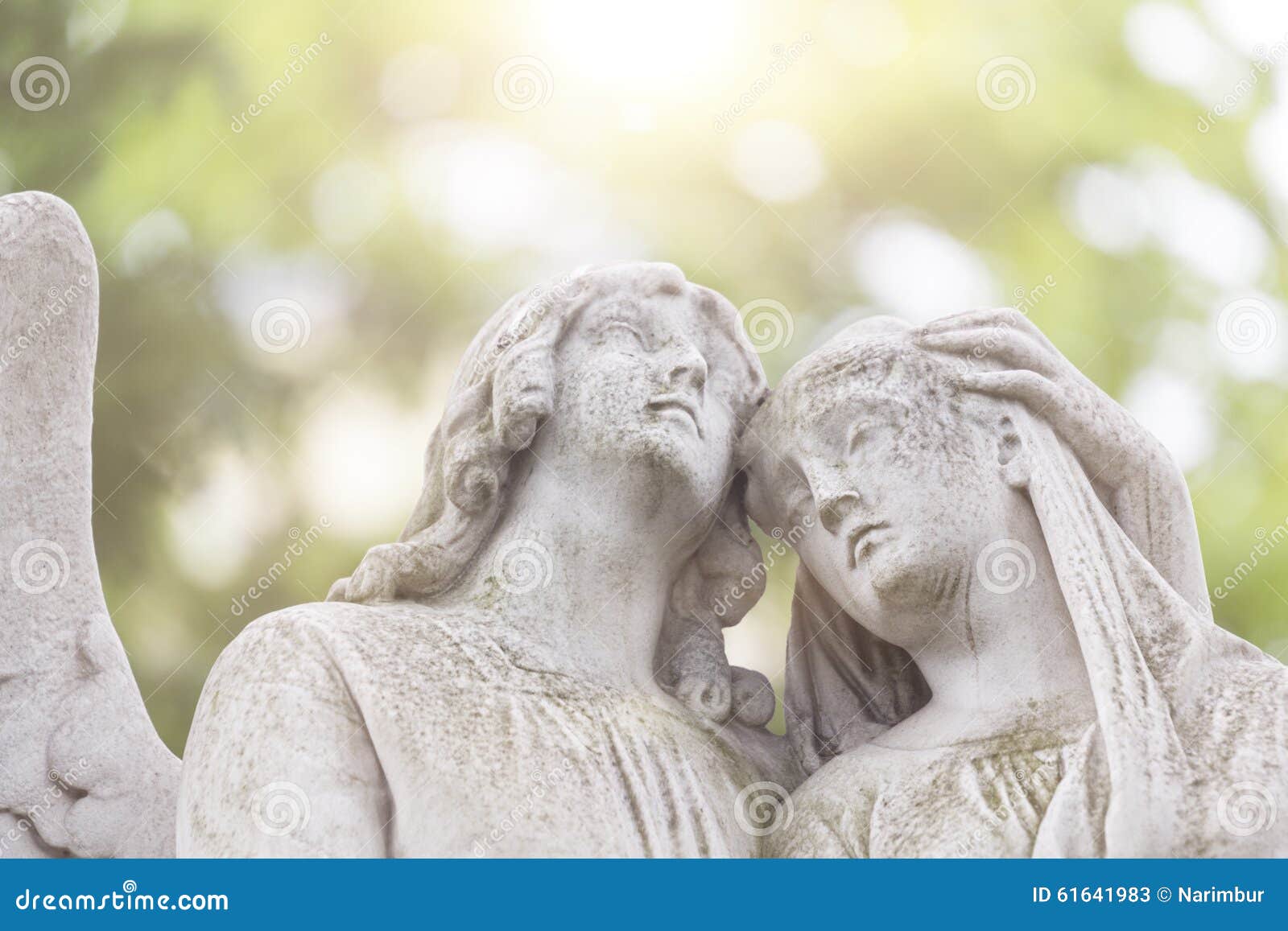 Two angels in backlit stock image. Image of comfort, trastevere - 61641983